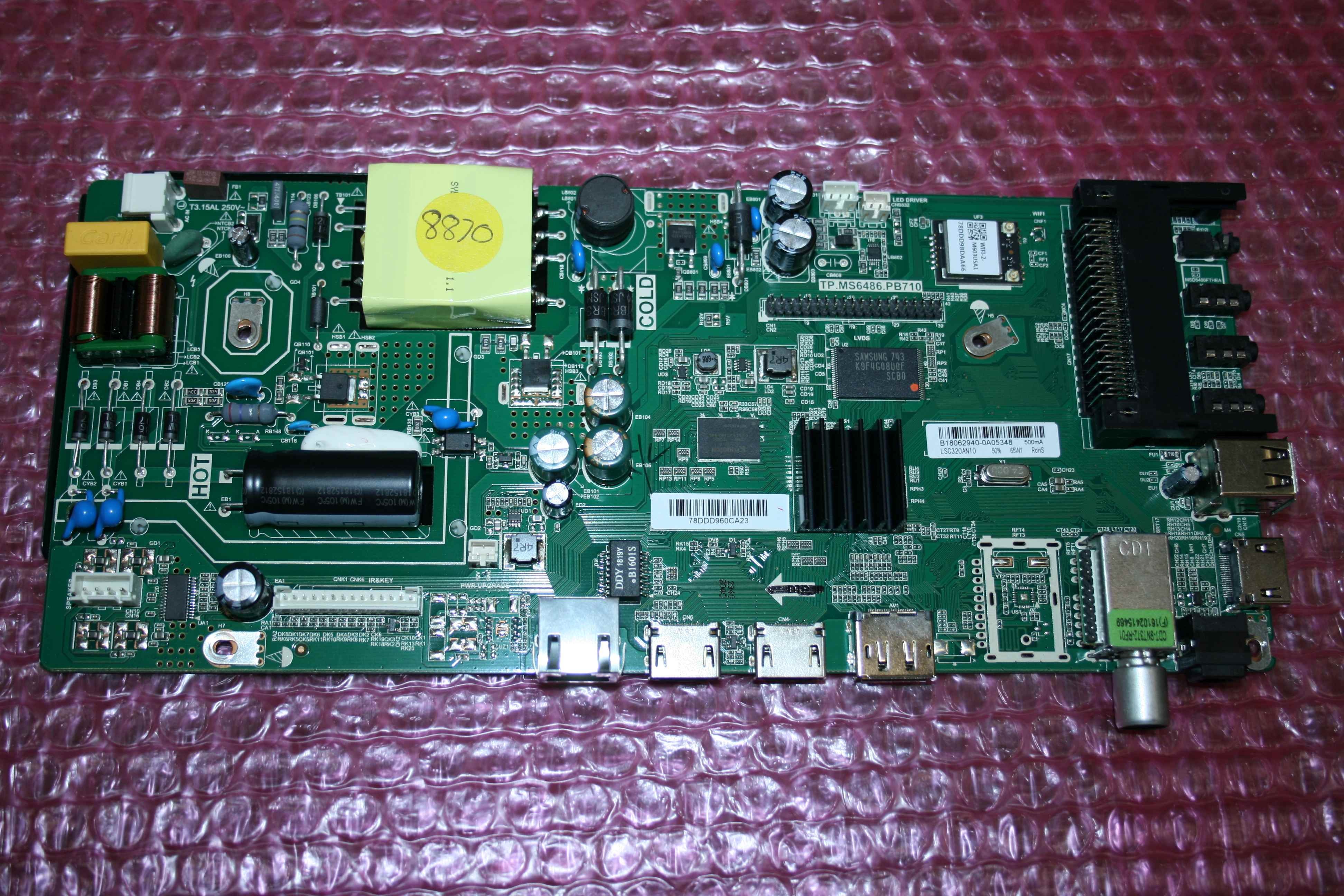 SHARP LC-32CHG6021K MAIN PCB - TP.MS6486.PB710 - LSC320AN10 lcd-tv-parts.com