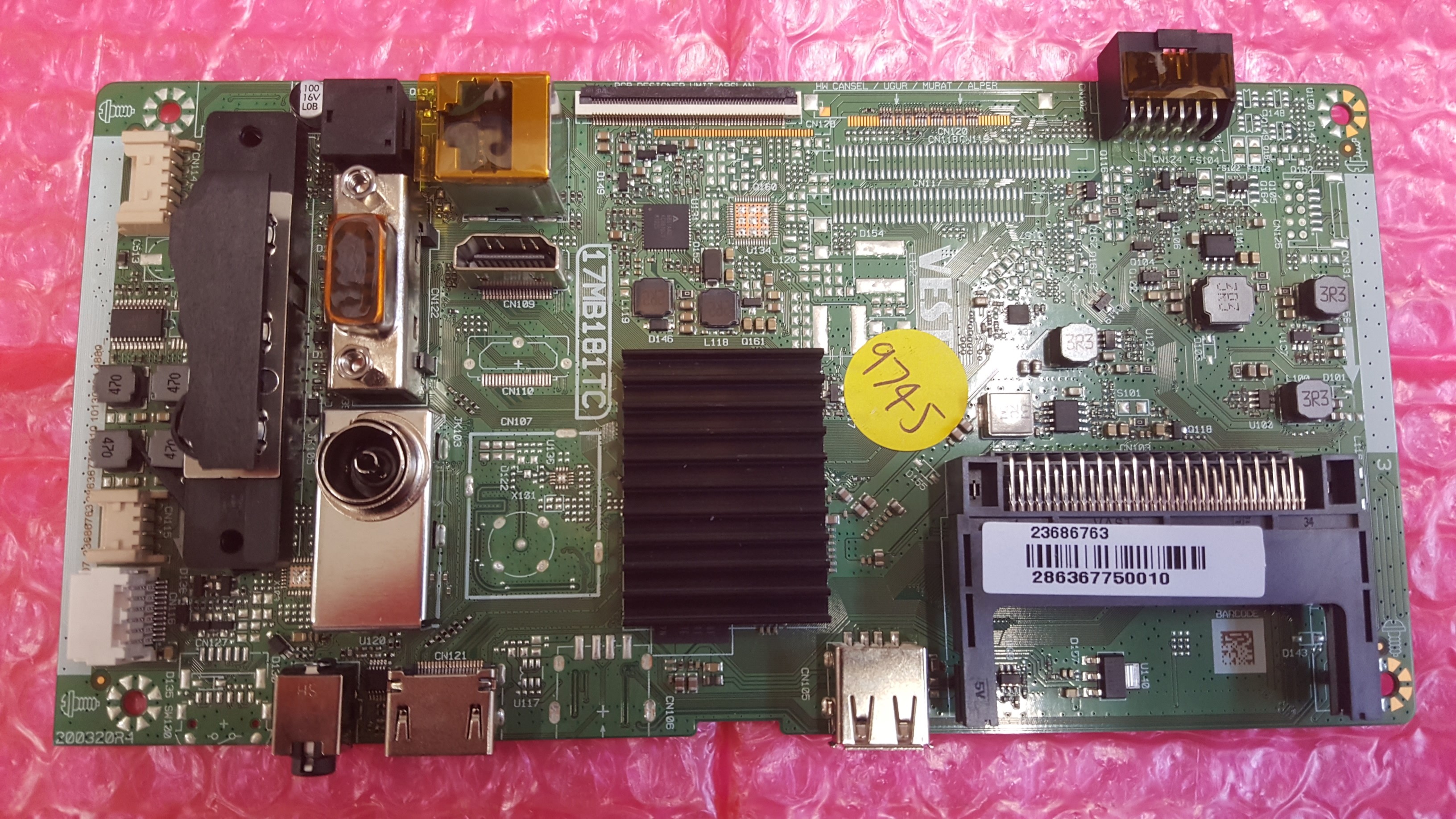 *NEW* BUSH DLED32HDSC MAIN BOARD - 23686763, 17MB181TC lcd-tv-parts.com