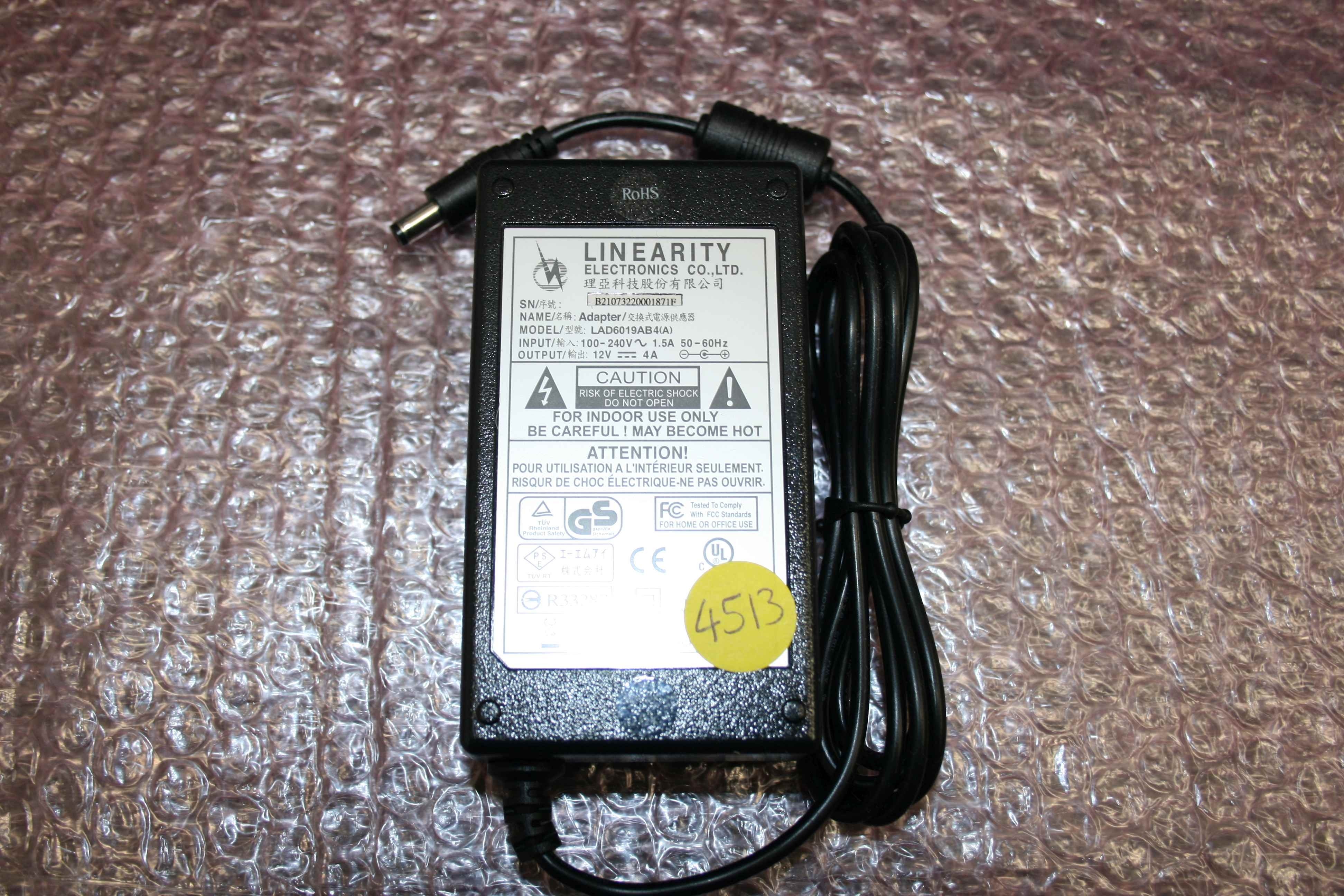 *NEW* LINEARITY - LAD6019AB4(A), LAD6019AB4A, 12 VOLT, 4 AMP, AC ...