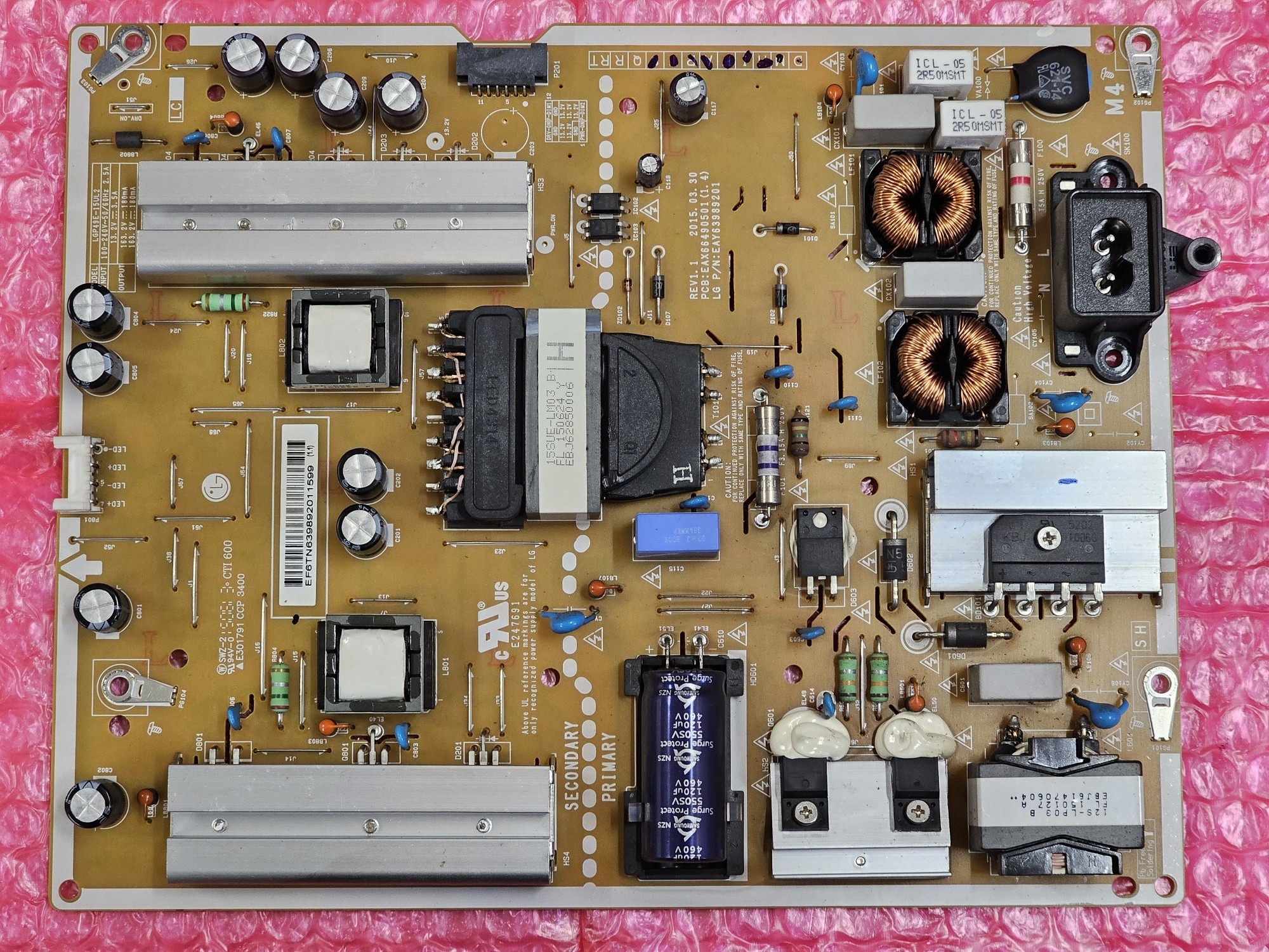 LG 49UF680V-ZA POWER / PSU BOARD - EAY63989201 - Parts lcd-tv-parts.com